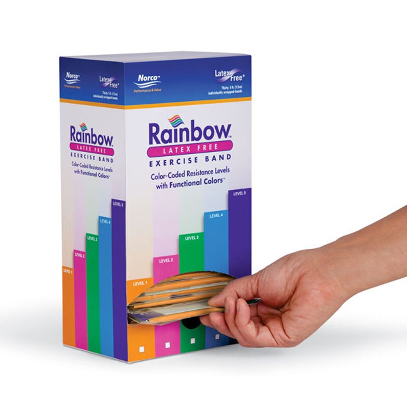 Rainbow Latex-Free Exercise Band Dispenser Box | SME, Inc. USA