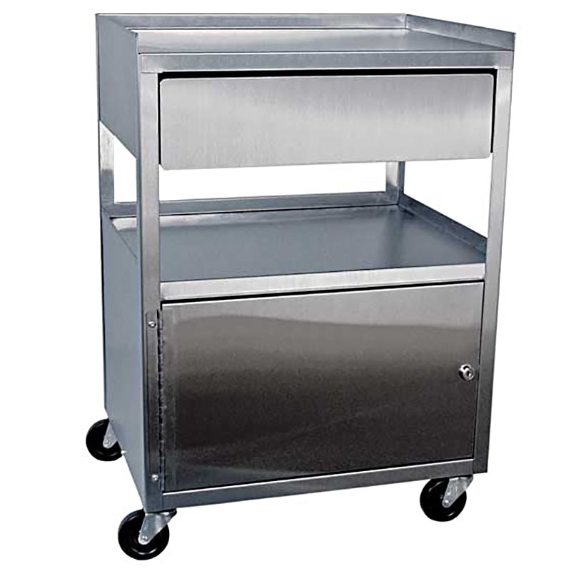 Stainless Steel 3-Shelf Cabinet Cart | SME, Inc. USA